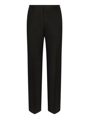 Dolce & Gabbana Virgin Wool Straight-leg Trousers - Black