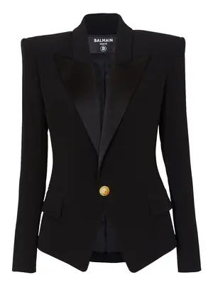Balmain Satin-lapel Single-breasted Blazer - Black