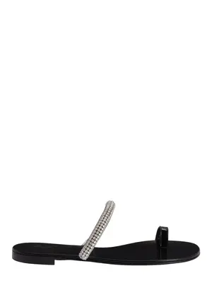 GIUSEPPE ZANOTTI Galassia Rhinestone-embellished Flat Sandals - Black