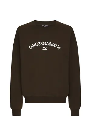Dolce & Gabbana Logo-print Cotton Sweatshirt - Brown