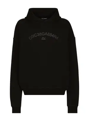 Dolce & Gabbana Logo-print Cotton Hoodie - Black
