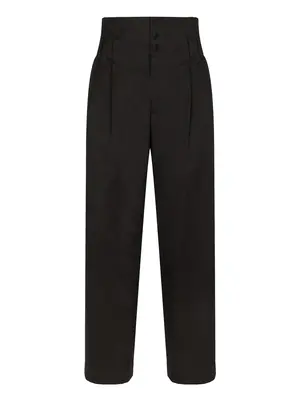 Dolce & Gabbana High-waisted Cotton Trousers - Black