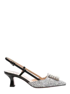 Roberto Festa Stefy 50mm Tweed Pumps - Black