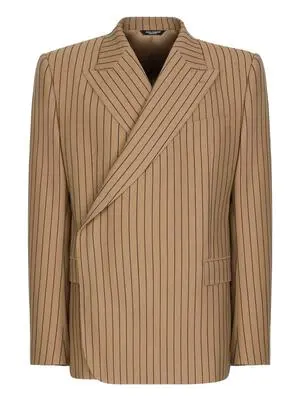 Dolce & Gabbana Pinstripe-pattern Wool Blazer - Neutrals