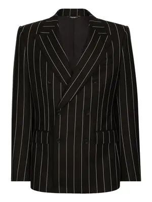 Dolce & Gabbana Pinstripe-pattern Wool Blazer - Black