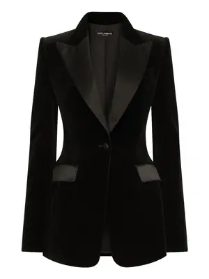 Dolce & Gabbana Single-breasted Velvet Blazer - Black