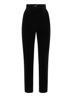 Dolce & Gabbana High-waisted Velvet Trousers - Black
