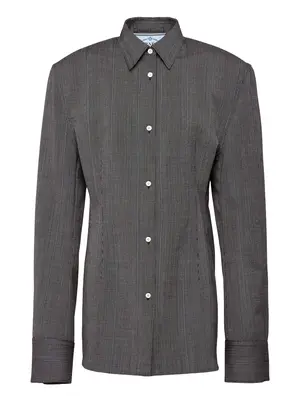 Prada Single-breasted Pinstripe Jacket - Grey