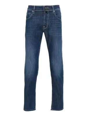 Incotex Low-rise Tapered Jeans - Blue