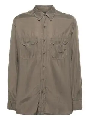 TOM FORD Fluid Twill Shirt - Green