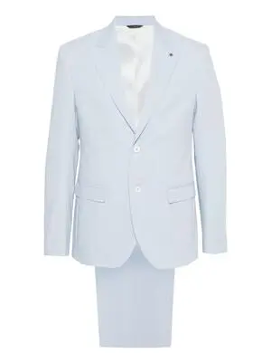 MANUEL RITZ Single-breasted Wool Suit - Blue