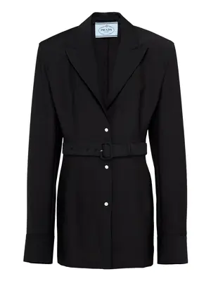 Prada Single-breasted Mohair-blend Jacket - Black