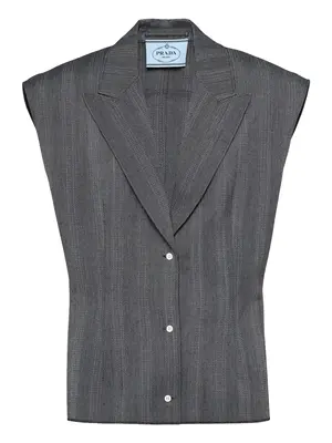 Prada Single-breasted Pinstripe Vest - Grey