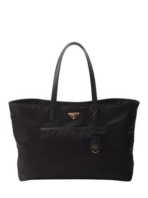 Prada Re-edition 1978 Large Re-nylon And Saffiano Leather Tote - Black