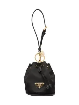 Prada Re-Nylon Keychain Charm Black