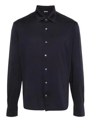 Zegna Long-sleeve Cotton Shirt - Blue