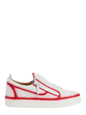 GIUSEPPE ZANOTTI Frankie Seam-detail Double-zip Low-top Sneakers - White
