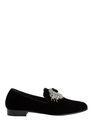 GIUSEPPE ZANOTTI Euphemiee Velvet Loafers - Black