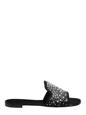 GIUSEPPE ZANOTTI Andromedha Rhinestone-embellished Satin Sandals - Black
