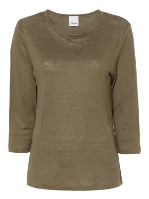 ALLUDE Boat-neck Linen Jumper