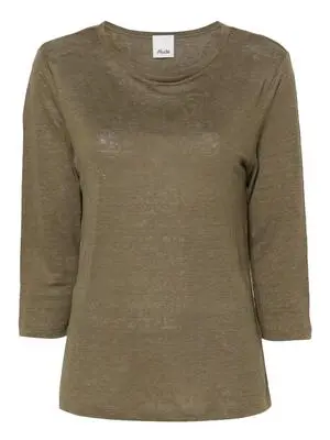 ALLUDE Boat-neck Linen Jumper