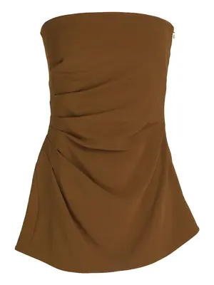 Proenza Schouler Strapless Draped Crepe Top - Brown