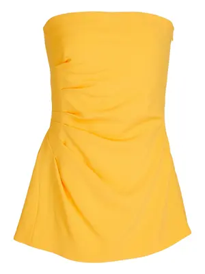 Proenza Schouler Strapless Draped Crepe Top - Saffron