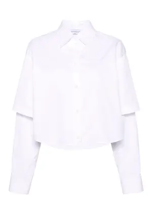 Off-White Logo-embroidered Layered Shirt - White
