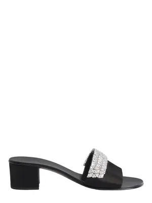 GIUSEPPE ZANOTTI 40mm Tesy Rhinestone Mules - Black