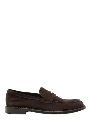 DOUCAL'S Suede Penny Loafers - Brown