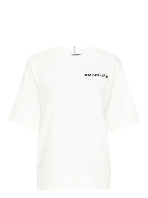 Moncler Logo-embossed Cotton T-shirt - White