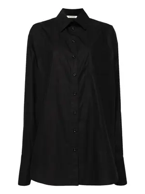 PETER DO Side-stripe Cotton Shirt - Black