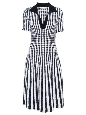 ANTONINO VALENTI Striped Seersucker Midi Dress - Blue