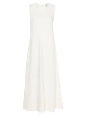 TOTEME V-neck Flared Maxi Dress - White