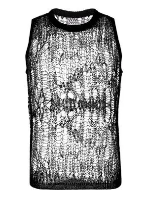 Rick Owens Open-knit Tank Top - Black
