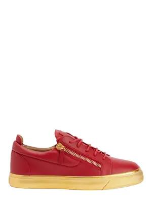 GIUSEPPE ZANOTTI Frankie Double-Zip Low-Top Sneakers Red