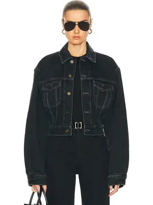 Saint Laurent Neo 80's Denim Jacket - Dark Blue Black