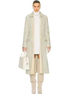 Chanel Vintage Shearling Coat - Light Grey
