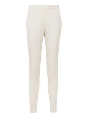 Versace High-rise Slim Wool Pants - White