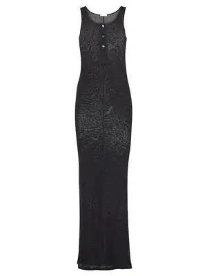 AMI Paris Knitted Cotton Maxi Dress - Black