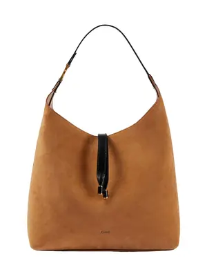 Chloé Chloé Marcie Small Suede Shoulder Bag Neutrals