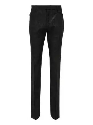 TOM FORD Atticus Striped Mohair-blend Jacquard Slim Pants - Black
