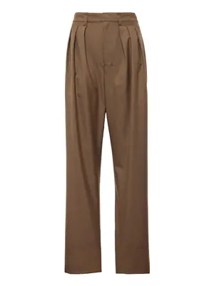 LEMAIRE High-rise Straight Pants - Brown