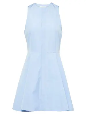 Ami Godet Cotton Poplin Shirt Dress - Blue