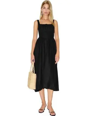 REFORMATION Balia Linen Dress - Black