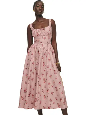 REFORMATION Petites Balia Linen Maxi Dress Tea Time