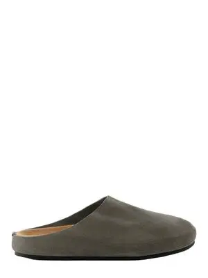 THE ROW Hugo Suede Mules - Olive
