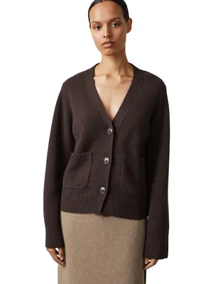 LISA YANG STORE The Danni Cashmere Cardigan Chocolate