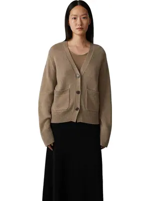 LISA YANG STORE The Danni Cashmere Cardigan Mole