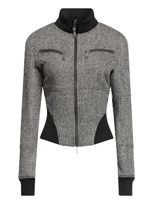 RICHMOND X Herringbone Bomber Jacket - Black